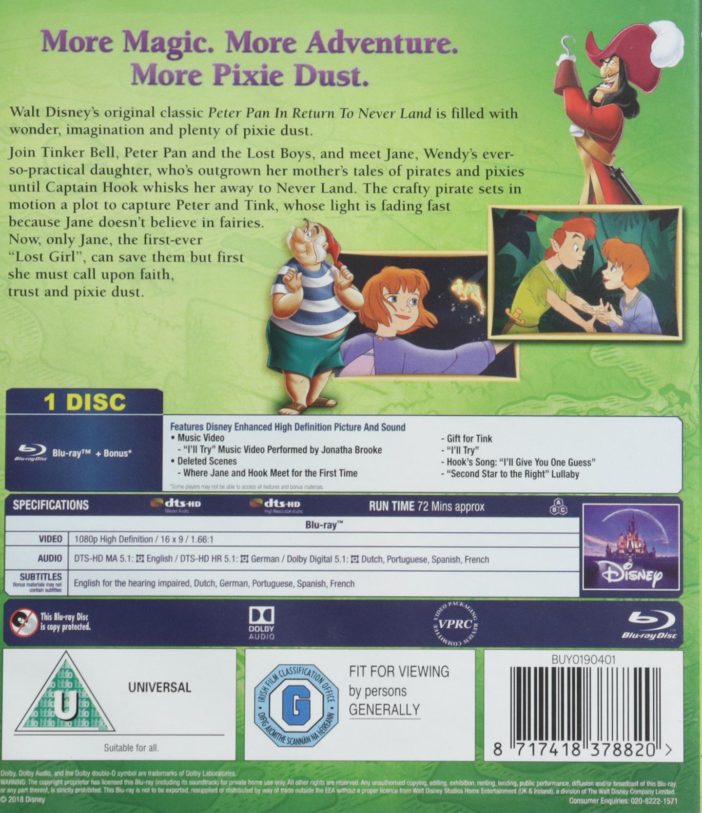 PETER PAN: Return to Never Land - HamiltonBook.com