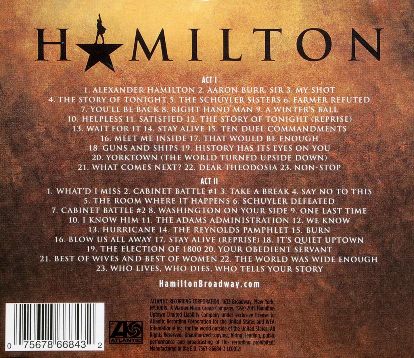 HAMILTON: Original Broadway Cast Recording - HamiltonBook.com