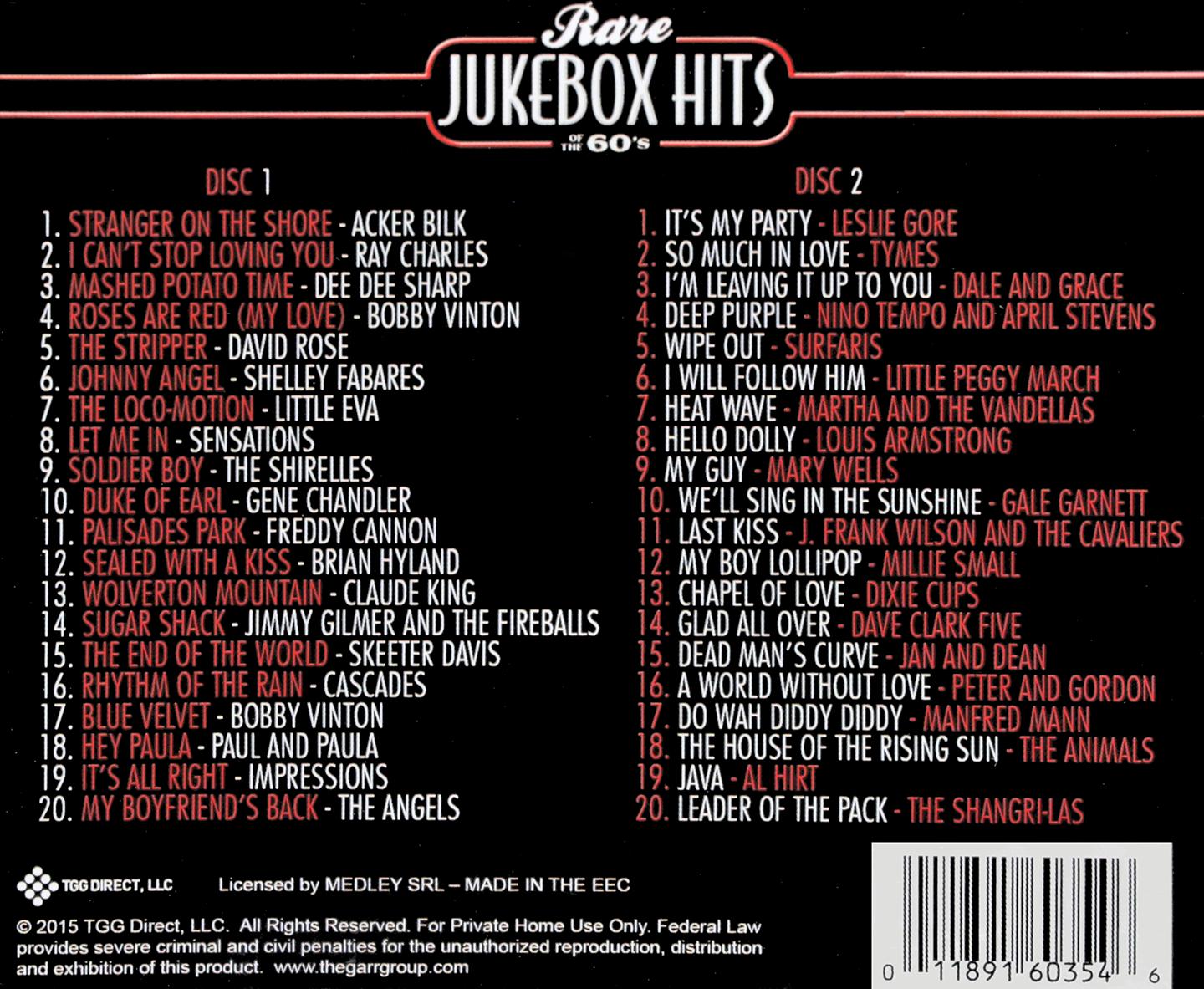 RARE JUKEBOX HITS OF THE 60'S - HamiltonBook.com