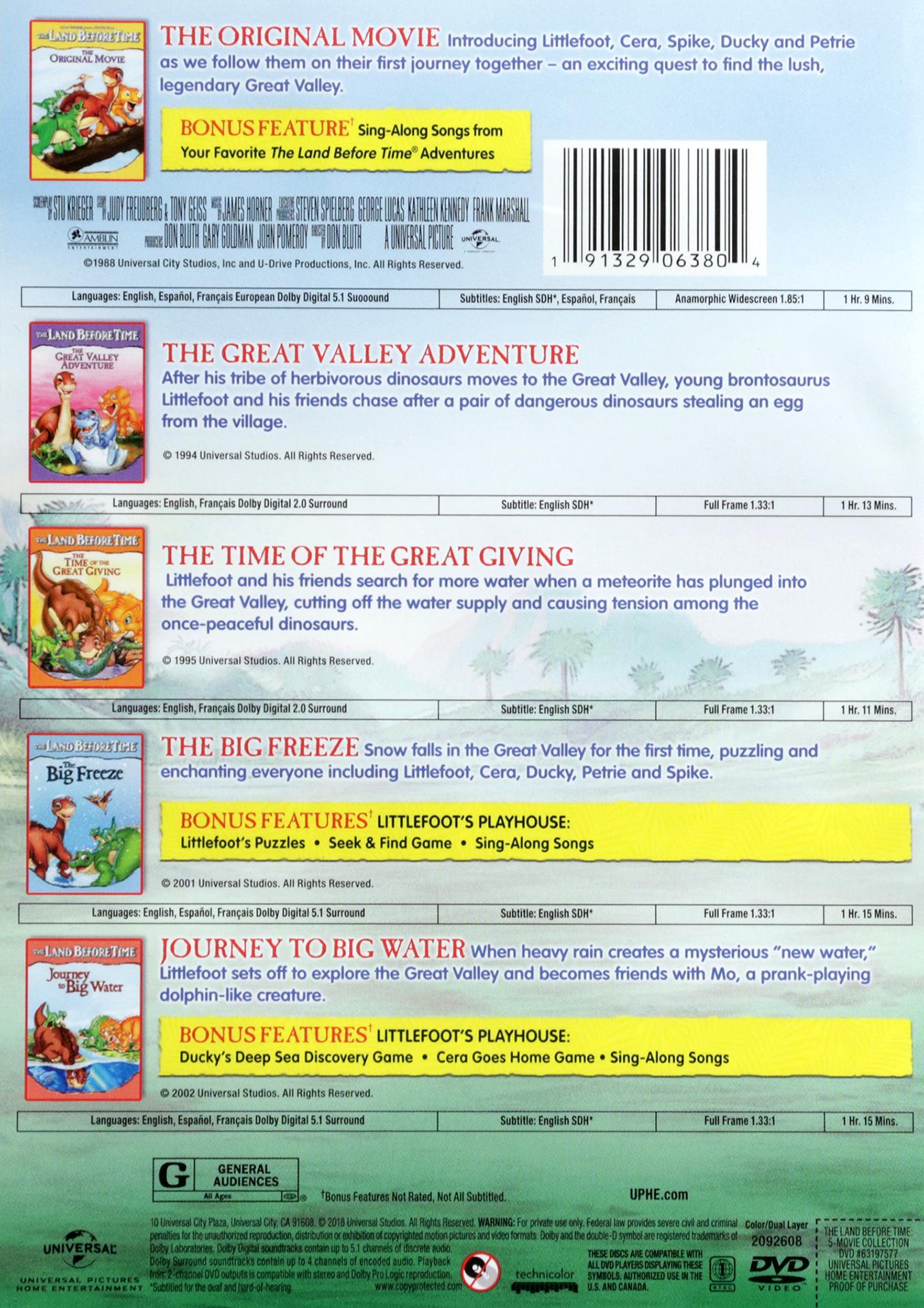 THE LAND BEFORE TIME: 5-Movie Collection - HamiltonBook.com