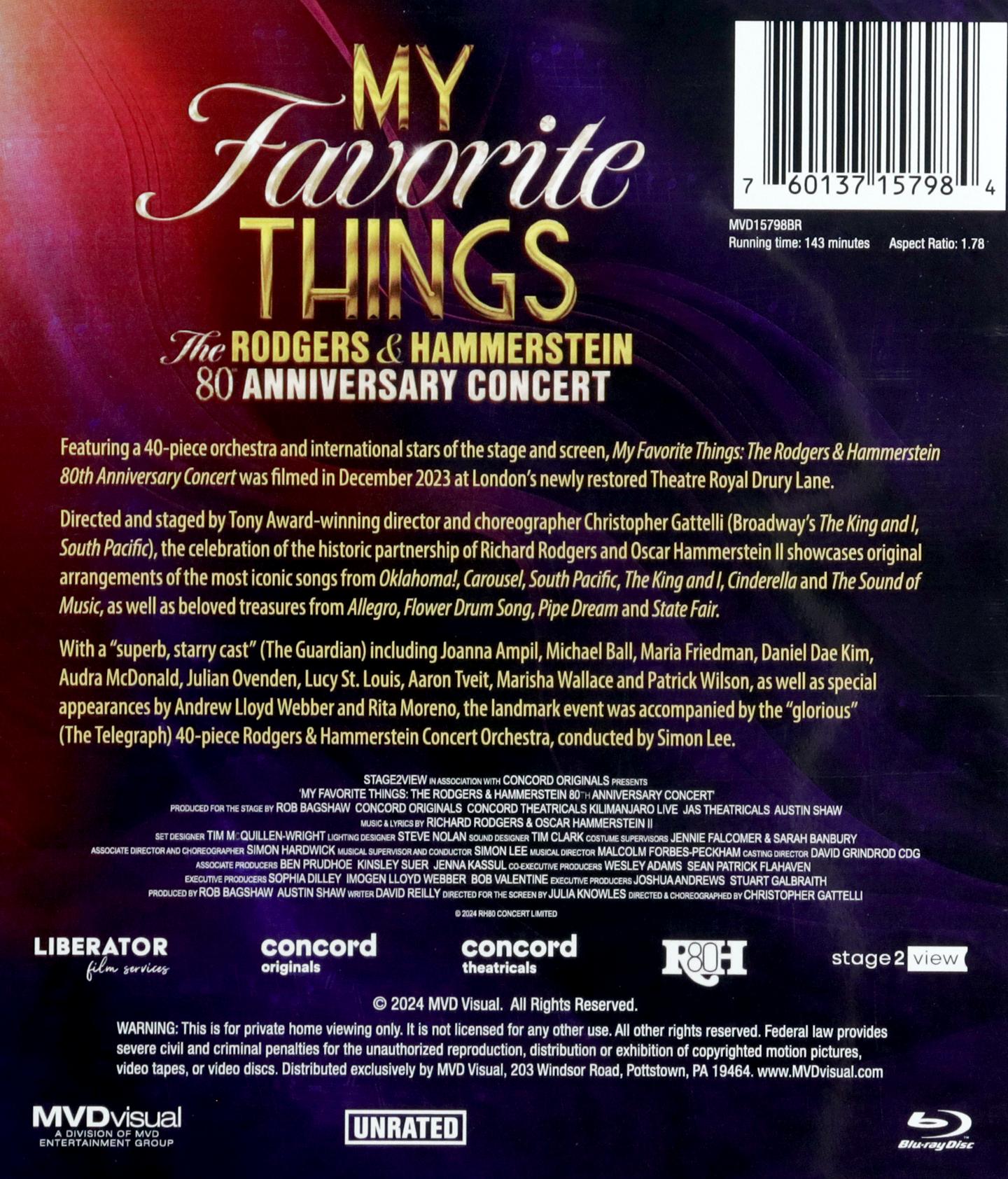 MY FAVORITE THINGS: The Rodgers & Hammerstein 80th Anniversary Concert ...