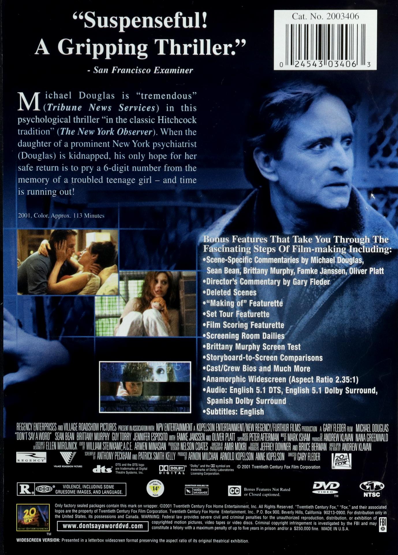 DON'T SAY A WORD - HamiltonBook.com