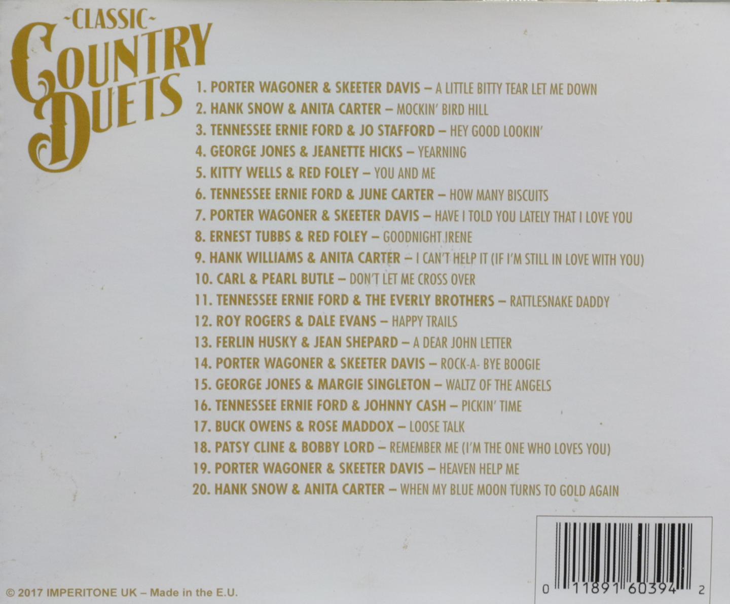 CLASSIC COUNTRY DUETS - HamiltonBook.com