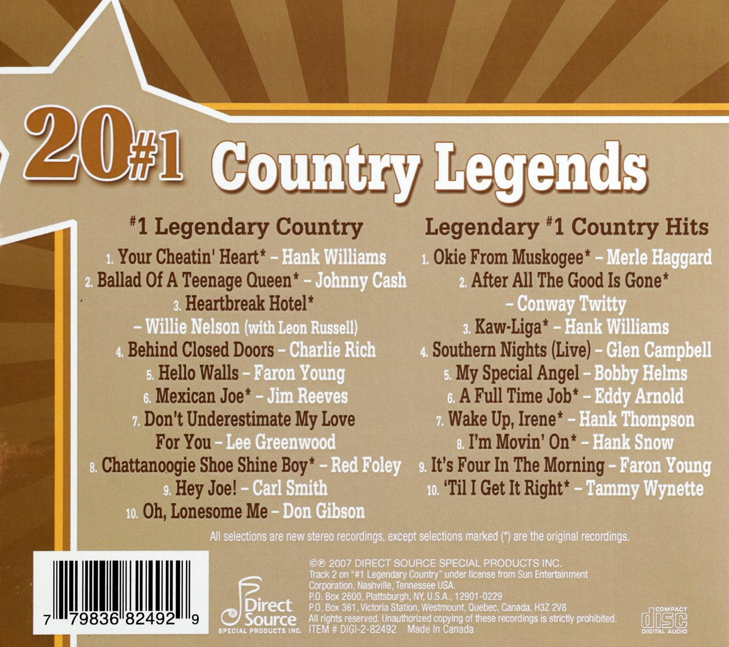 20 #1 COUNTRY LEGENDS - HamiltonBook.com