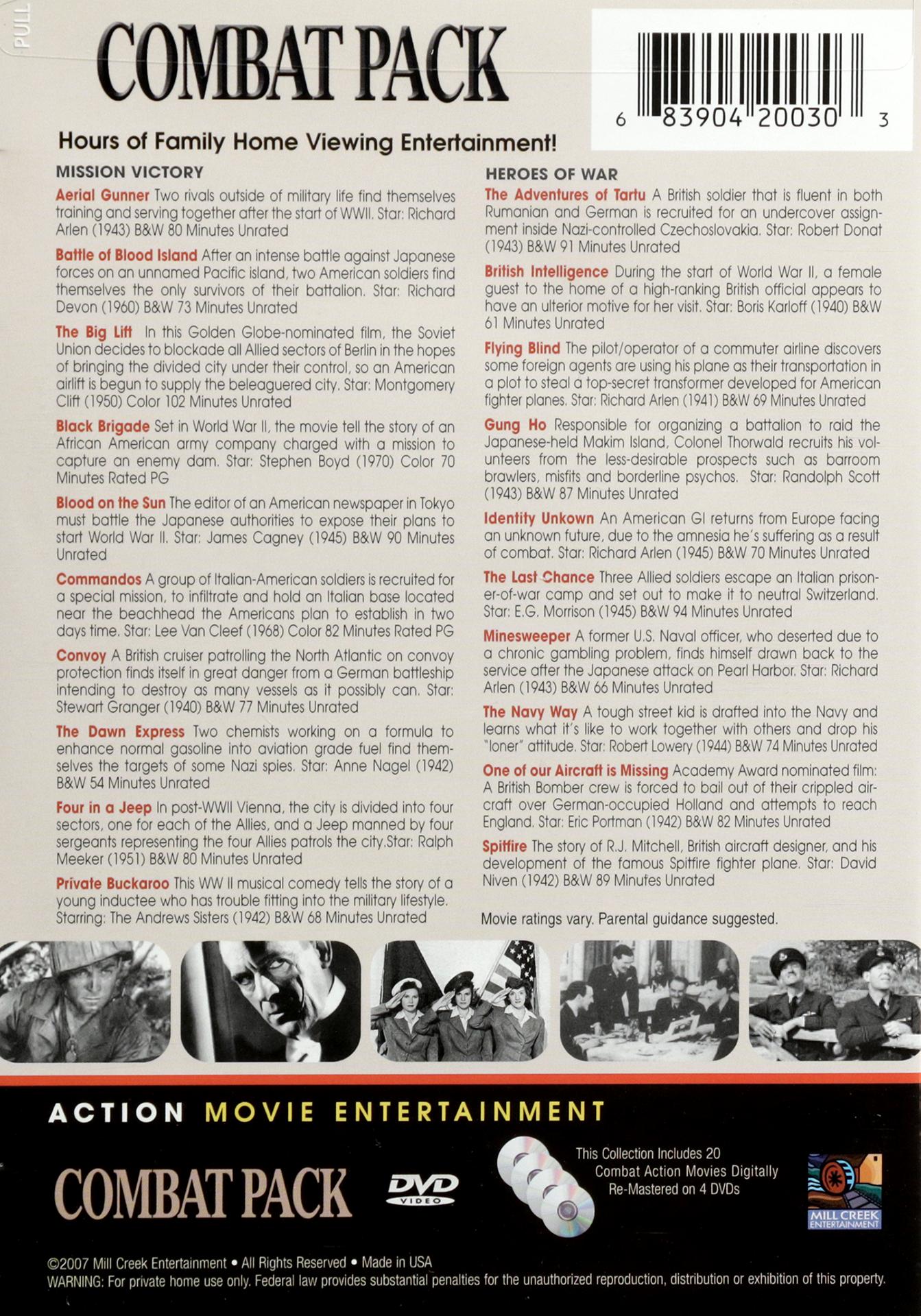 COMBAT PACK: 20 Movie Pack - HamiltonBook.com