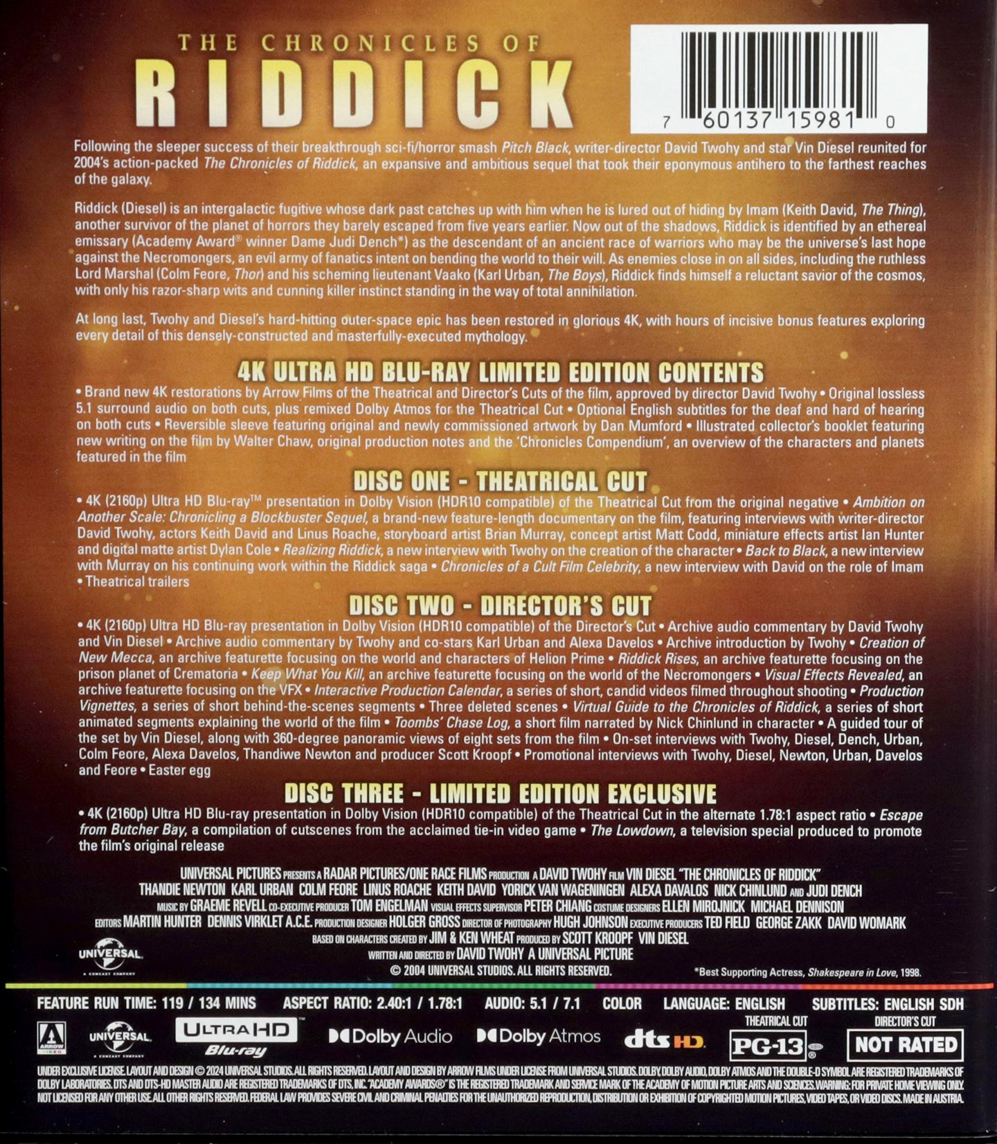 THE CHRONICLES OF RIDDICK - HamiltonBook.com