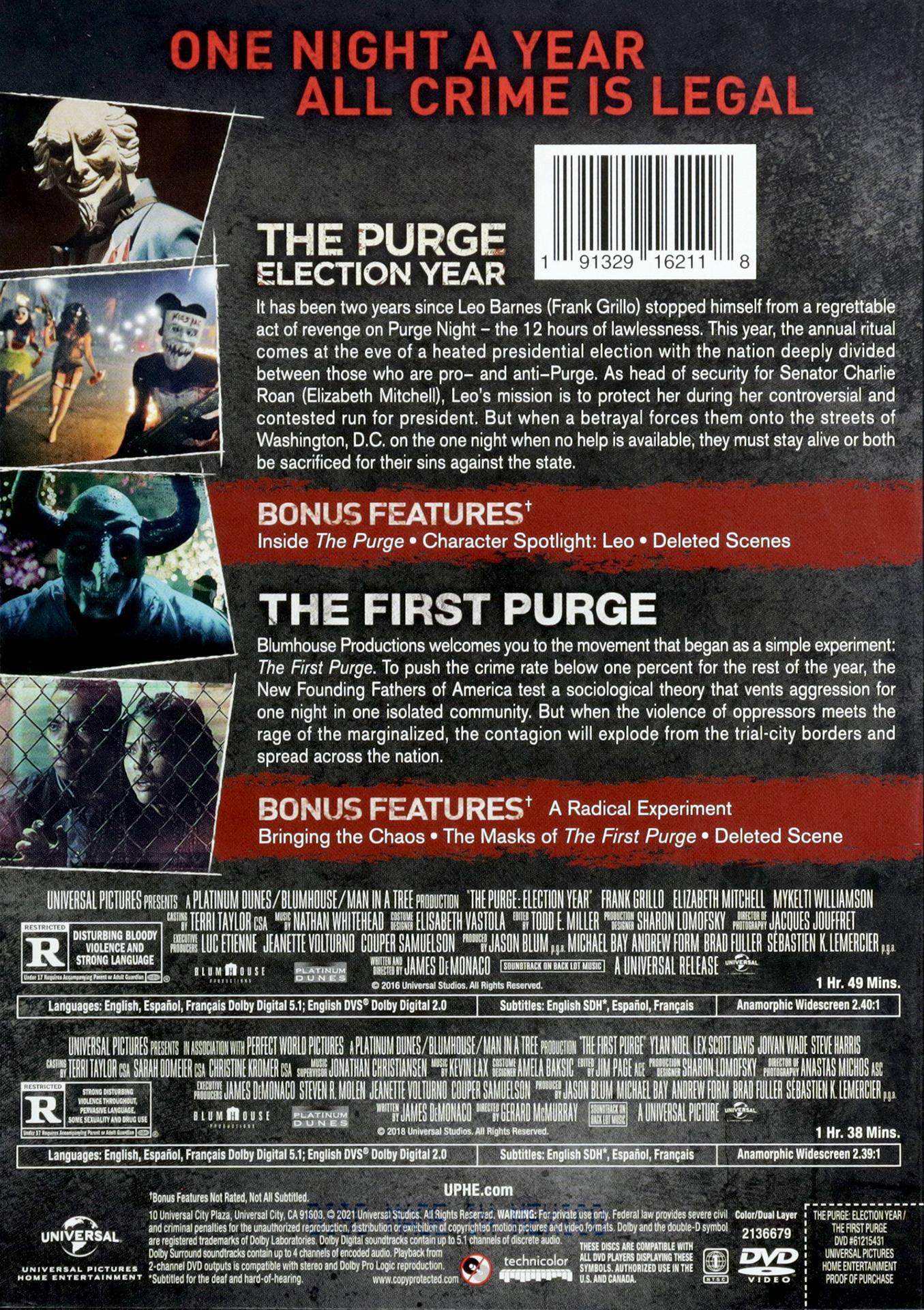 THE PURGE: Election Year / THE FIRST PURGE - HamiltonBook.com