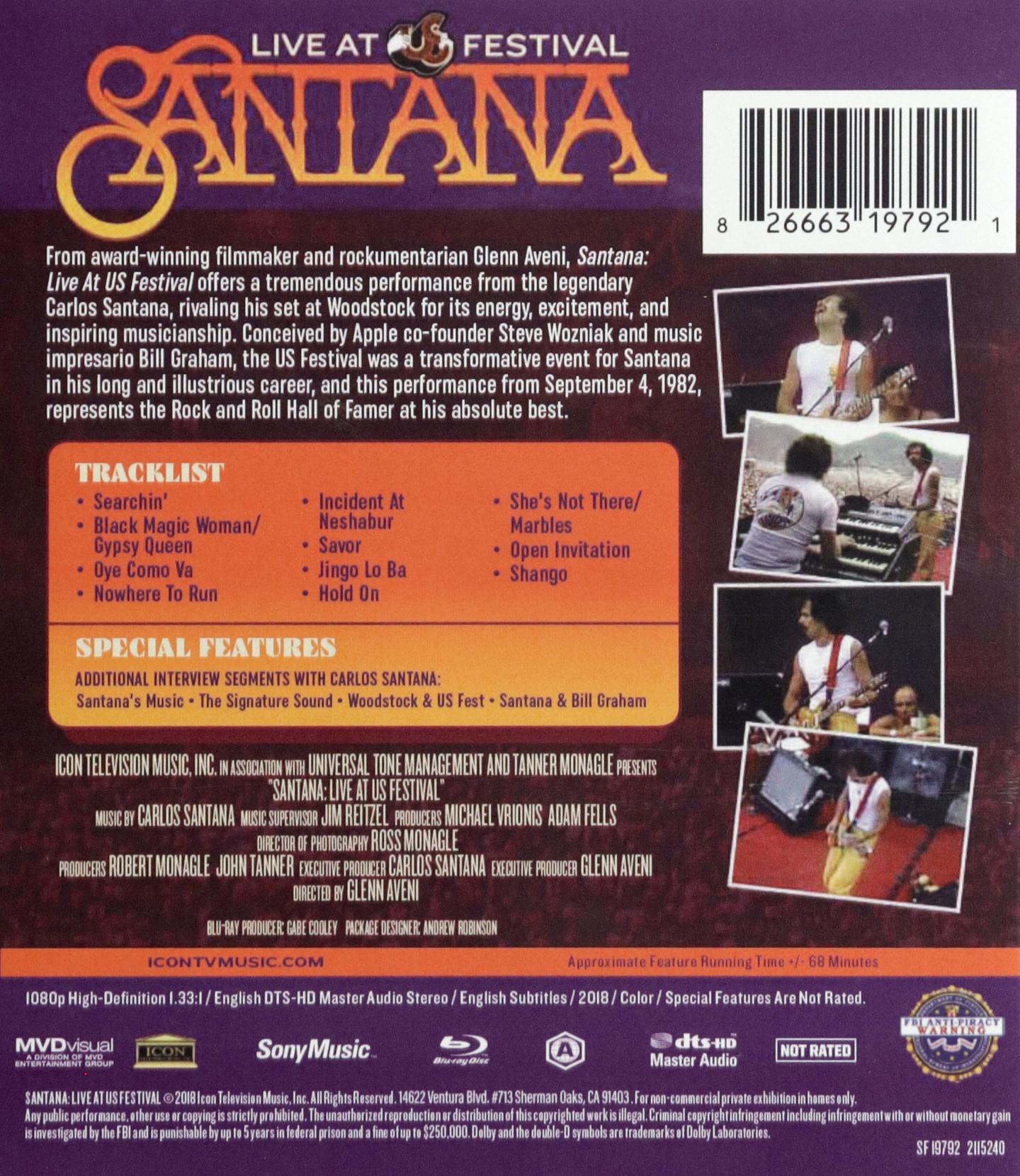 SANTANA: Live at the US Festival - HamiltonBook.com