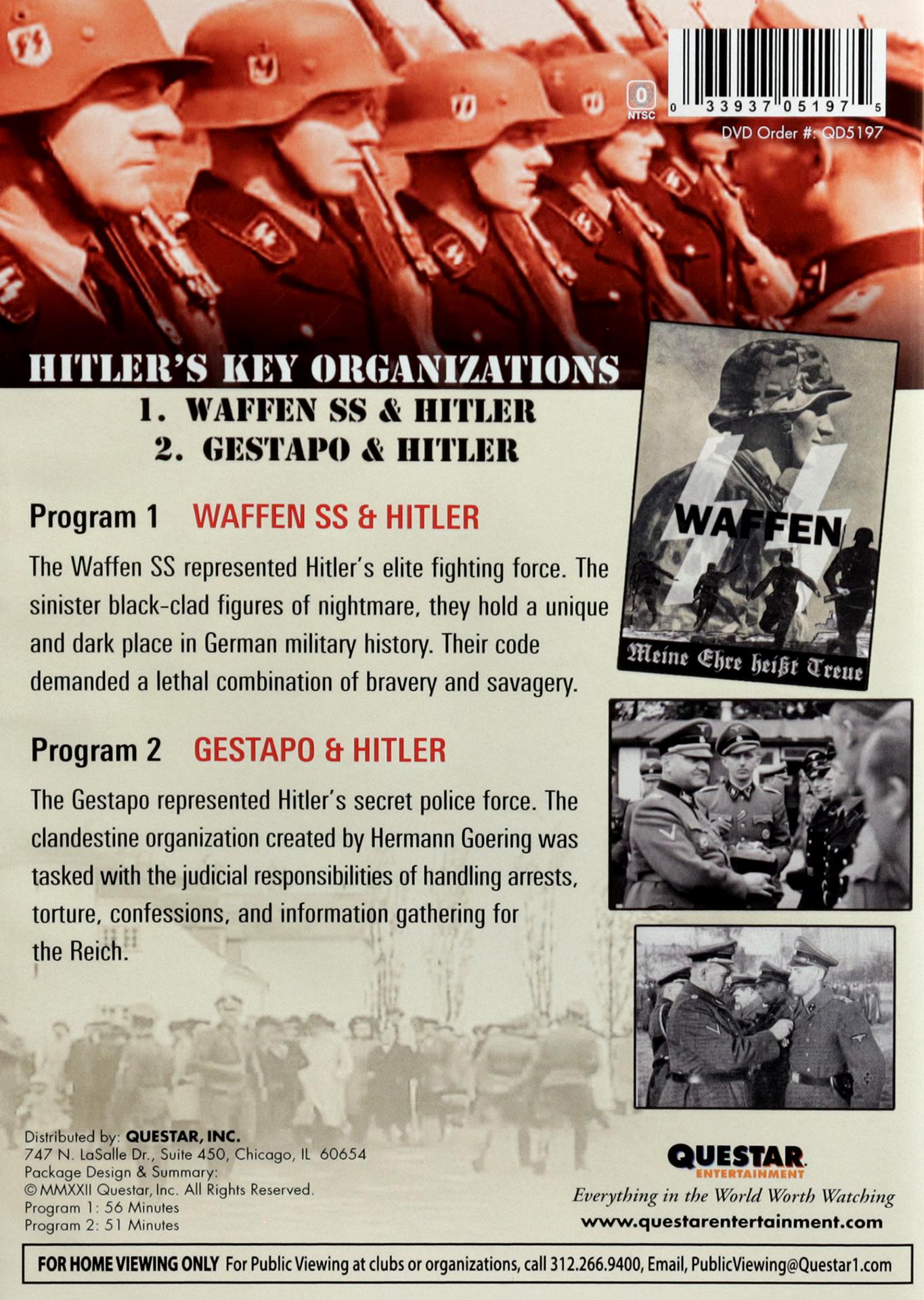 HITLER'S KEY ORGANIZATIONS: Hitler and the Nazis - HamiltonBook.com