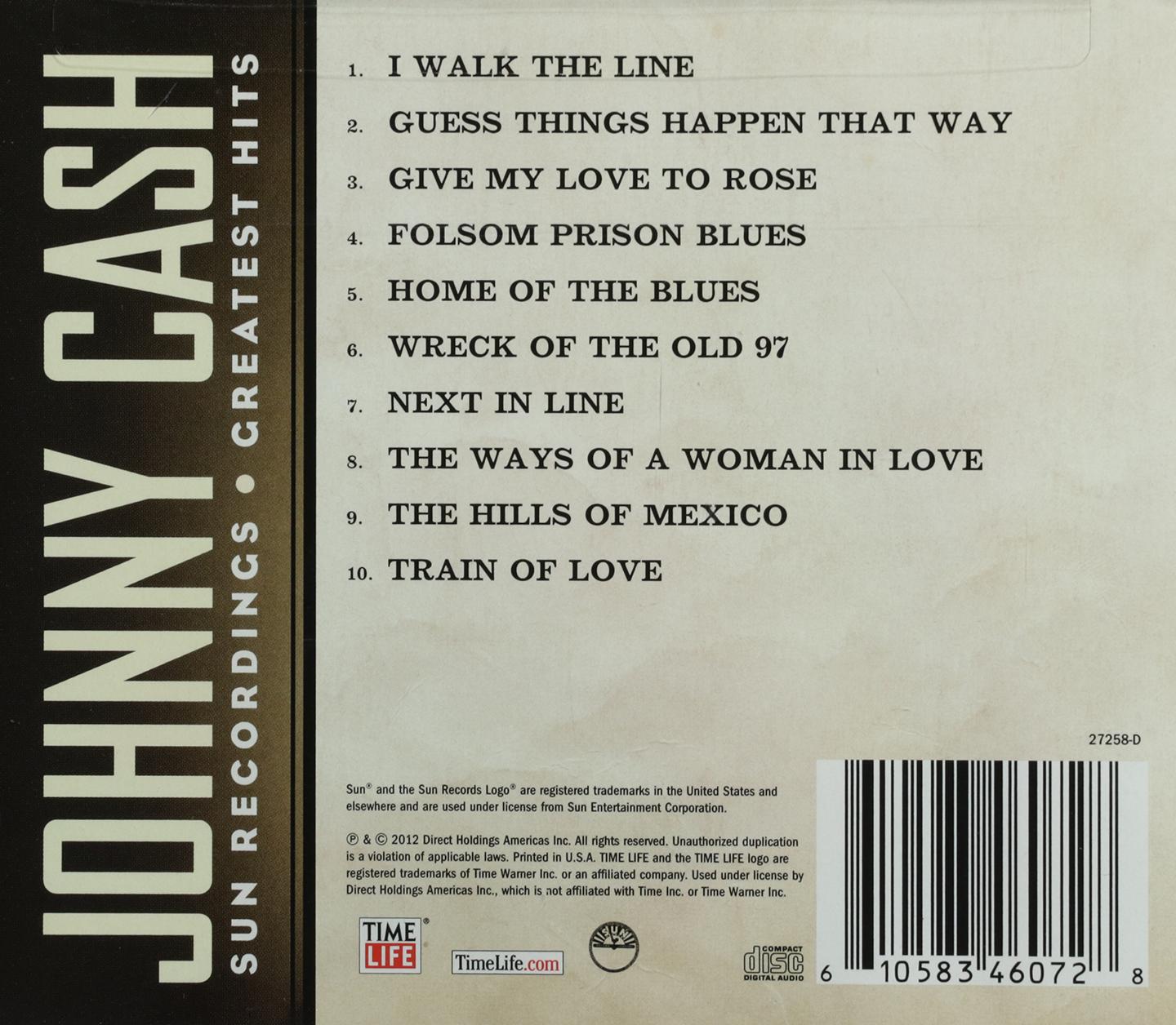 JOHNNY CASH: Sun Recordings--Greatest Hits - HamiltonBook.com