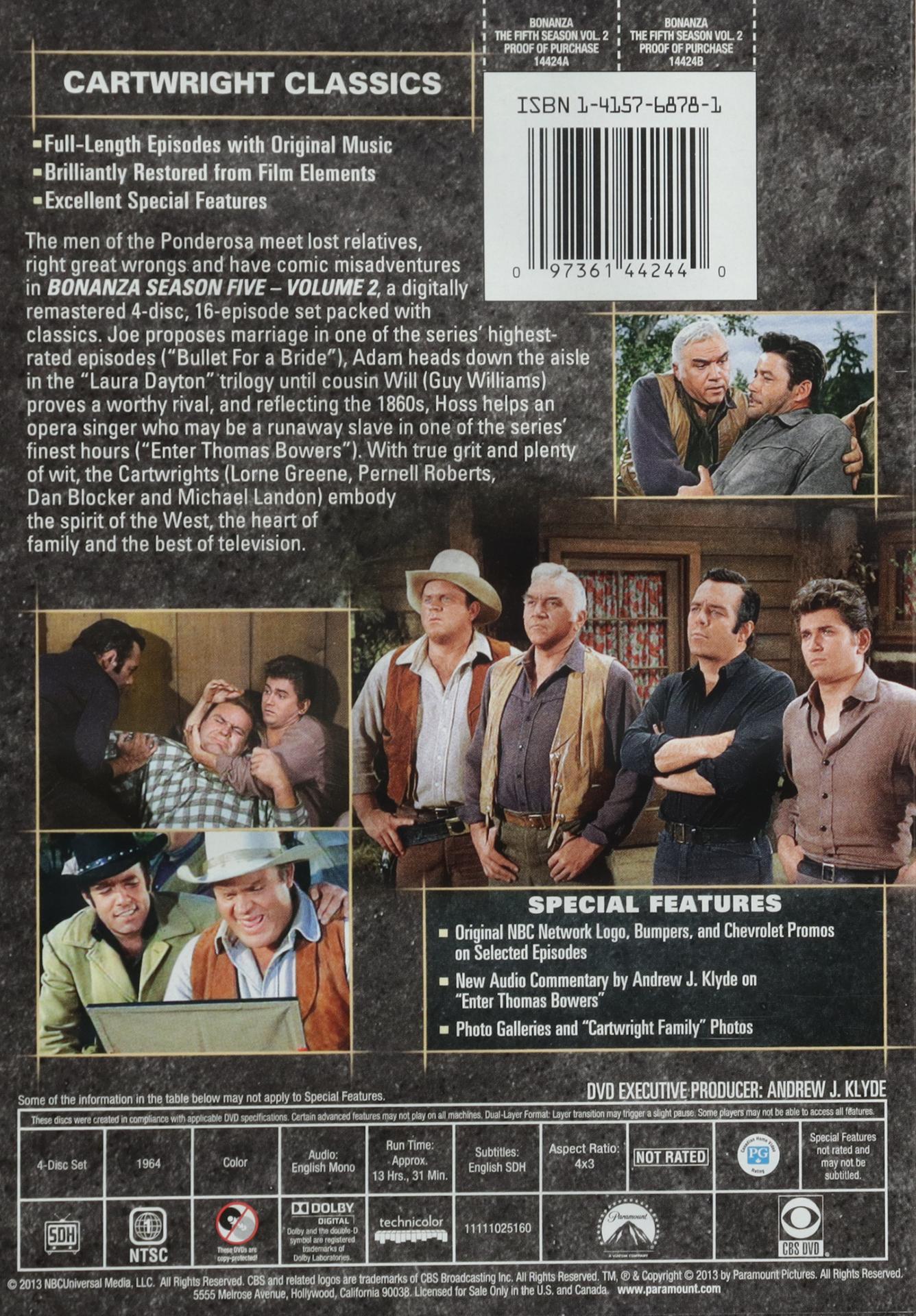 BONANZA: The Official Fifth Season, Volume 2 - HamiltonBook.com BONANZA: The Official Fifth Season, Volume 2 - HamiltonBook.com