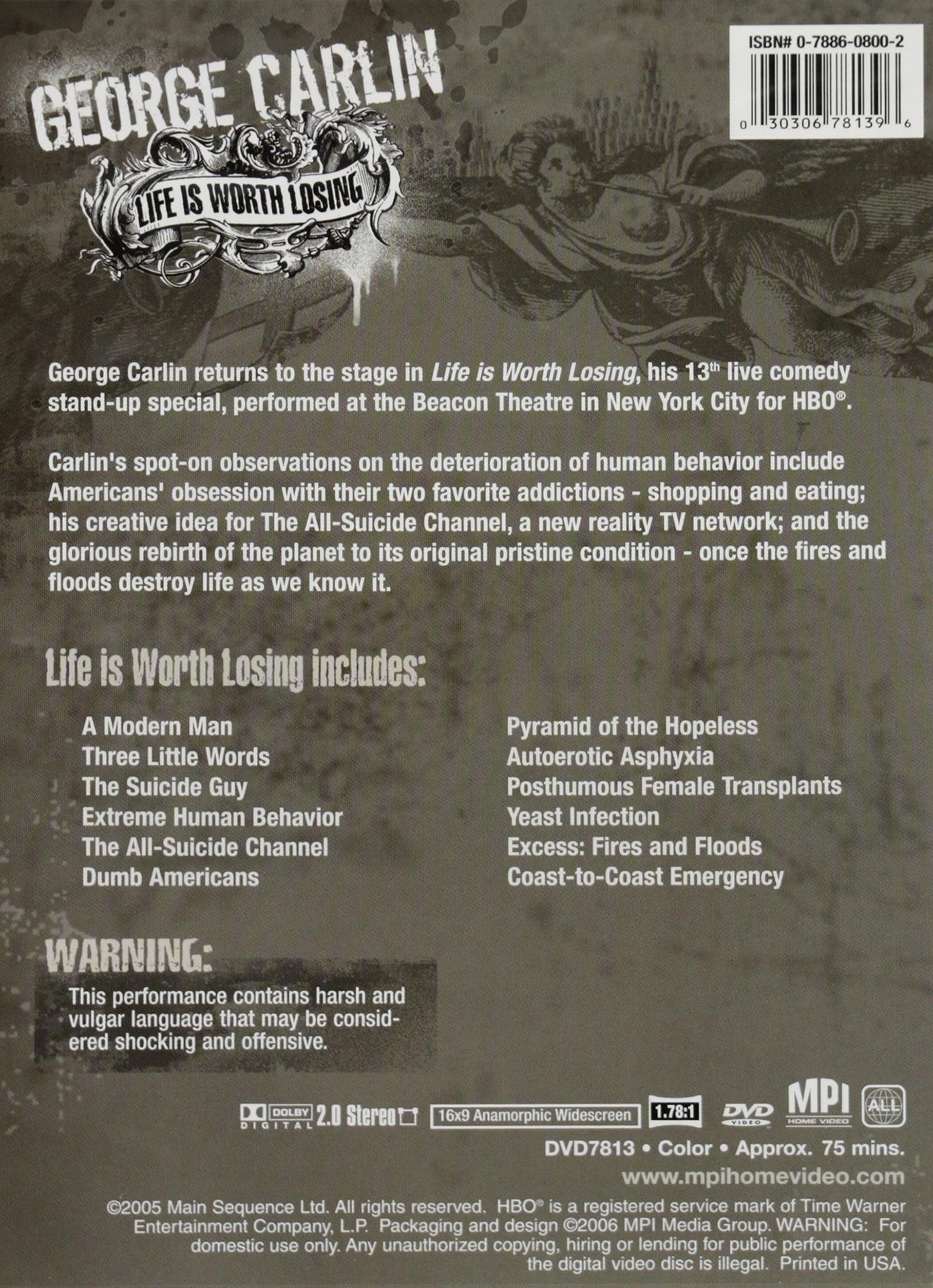 GEORGE CARLIN: Life Is Worth Losing - HamiltonBook.com