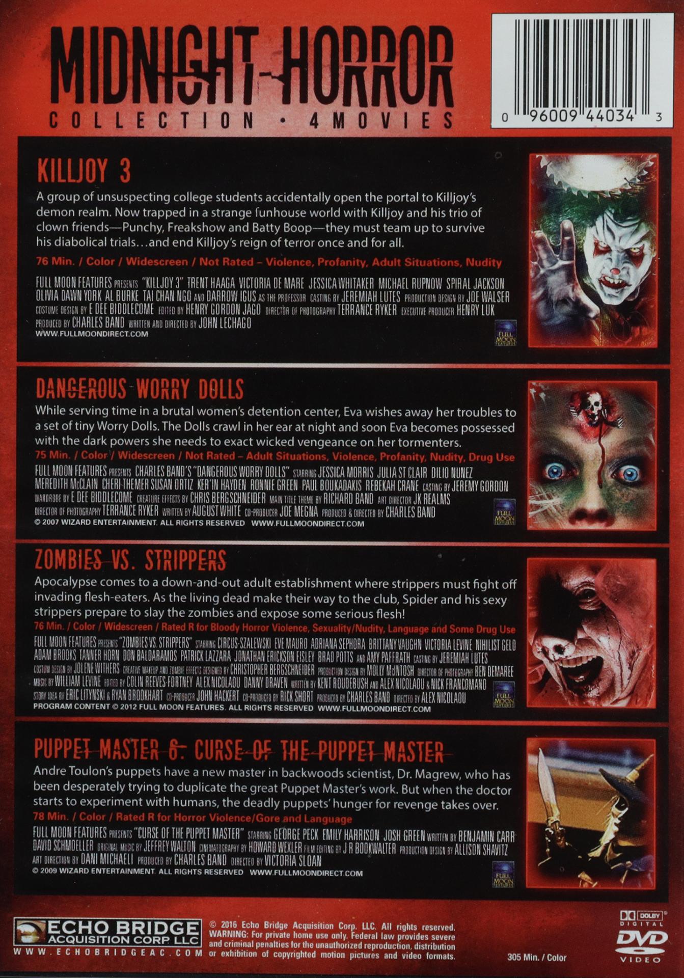 MIDNIGHT HORROR COLLECTION: 4 Movies - HamiltonBook.com