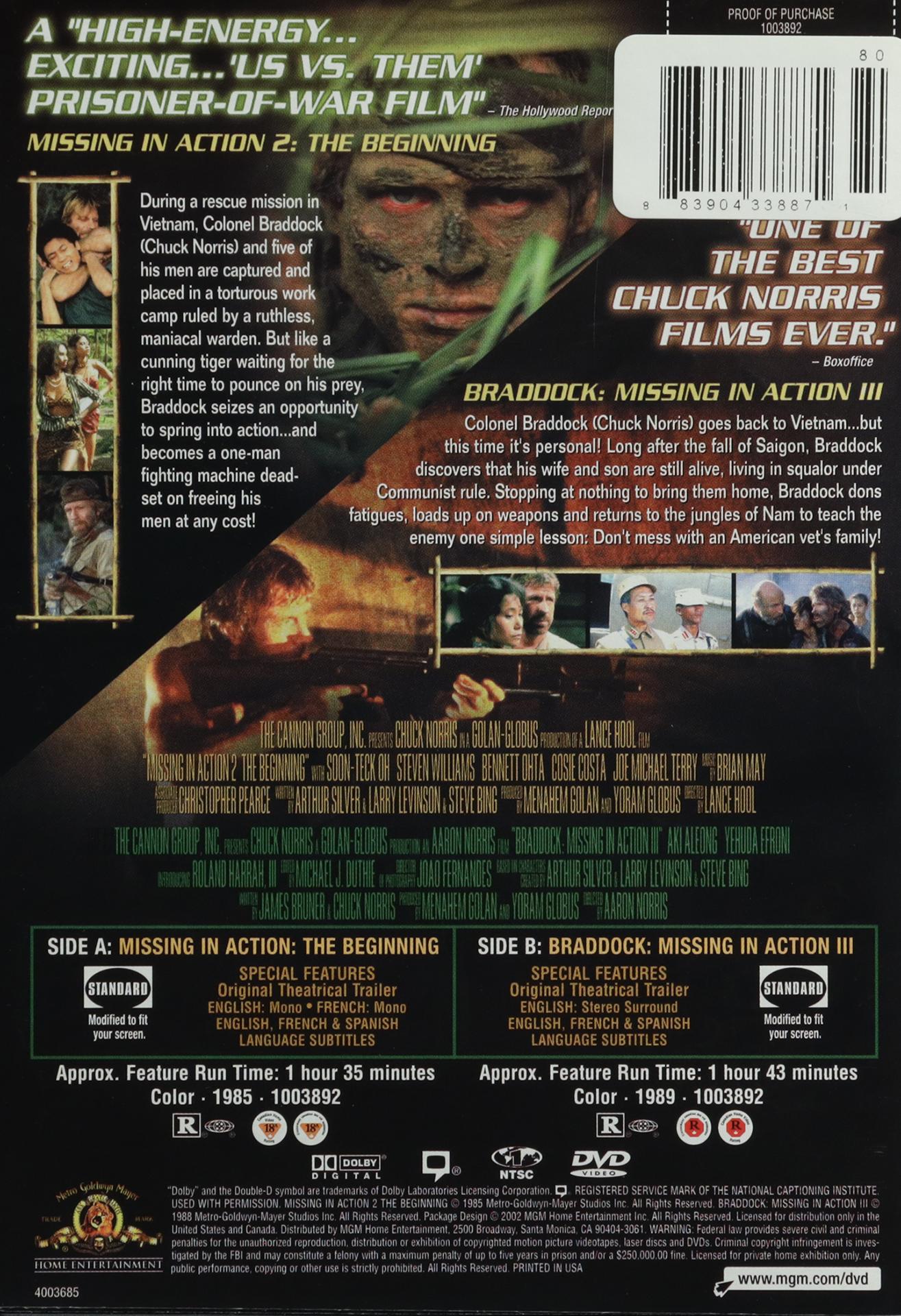 MISSING IN ACTION 2: The Beginning / BRADDOCK: Missing in Action III ...