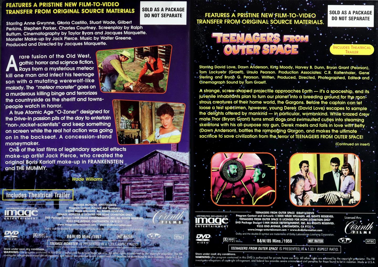 TEENAGERS FROM OUTER SPACE / TEENAGE MONSTER - HamiltonBook.com