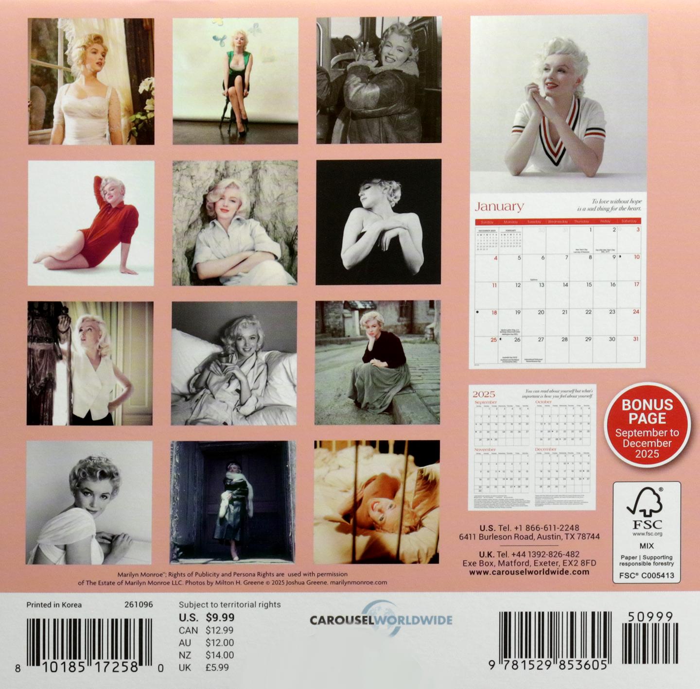 2026 MARILYN MONROE CALENDAR - HamiltonBook.com