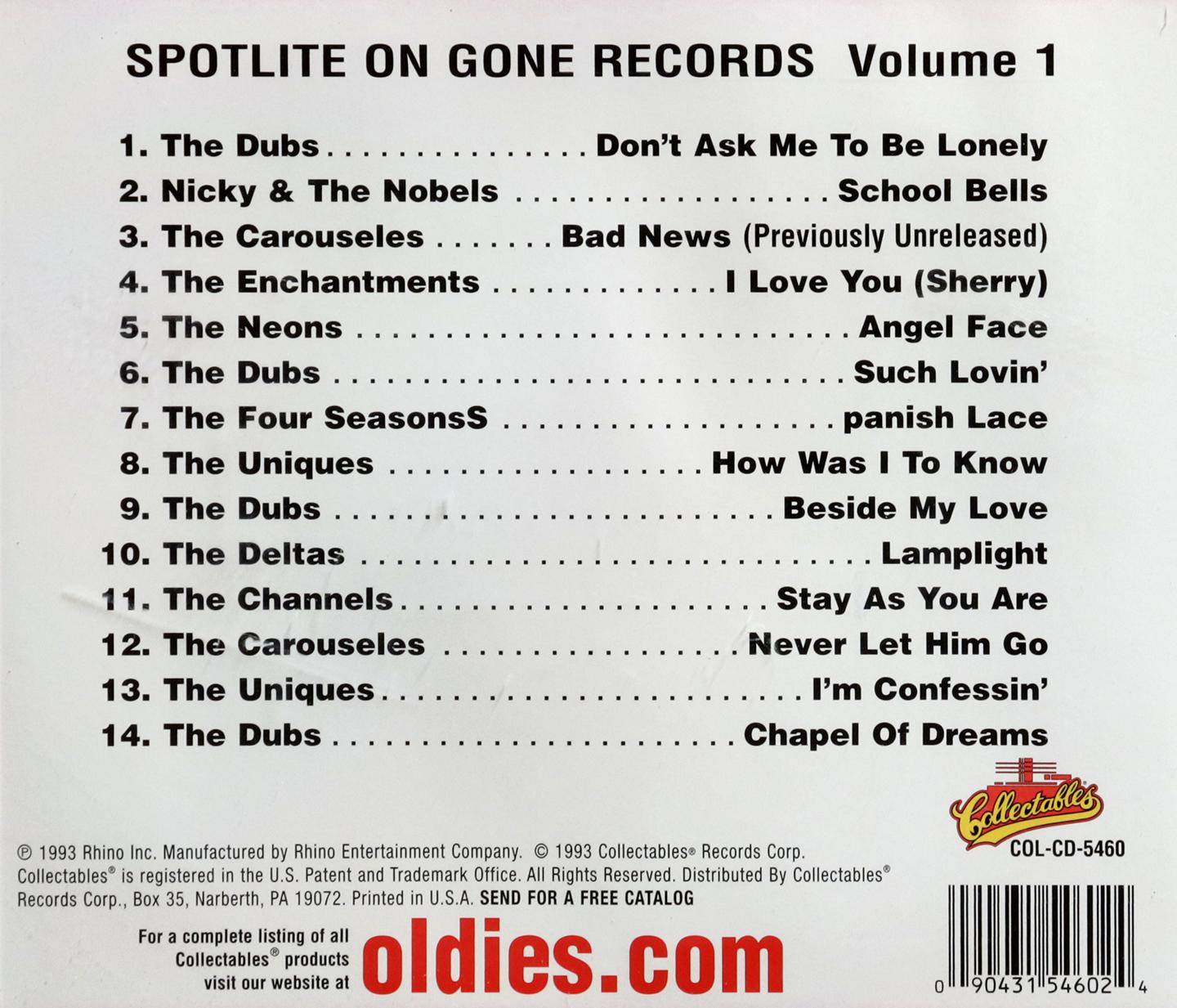 SPOTLITE ON GONE RECORDS, VOLUME 1 - HamiltonBook.com